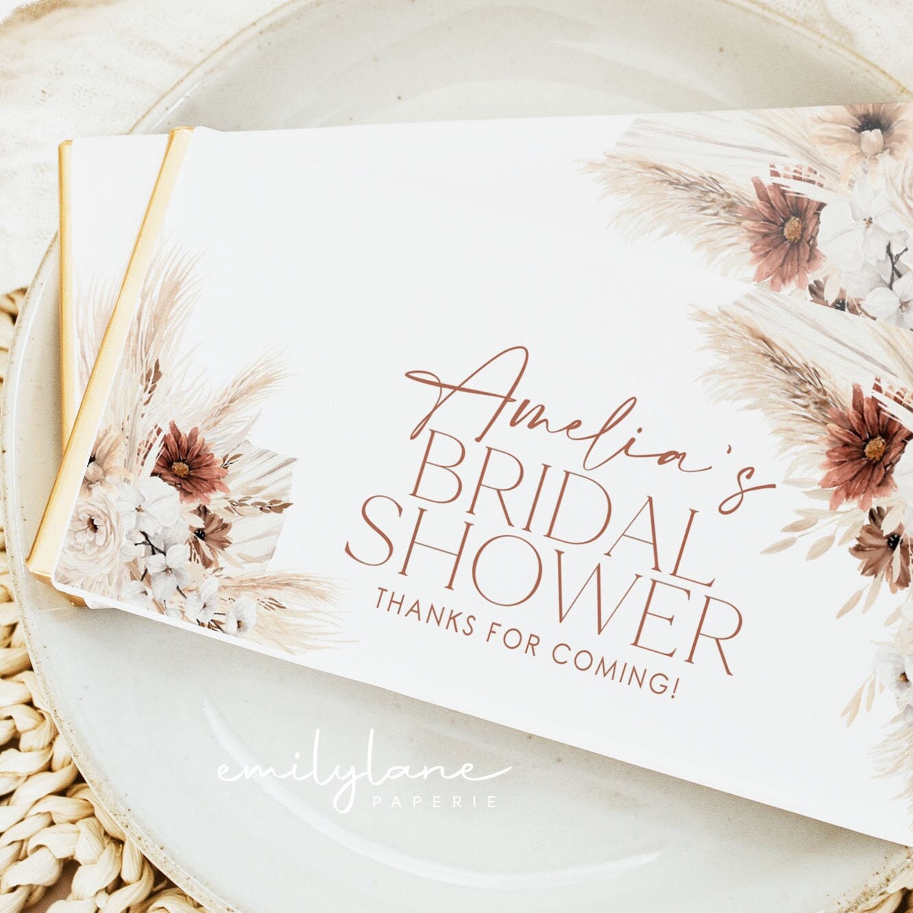 Boho Floral Chocolate Bar Wrapper, Boho Candy Bar Wrapper Template ...