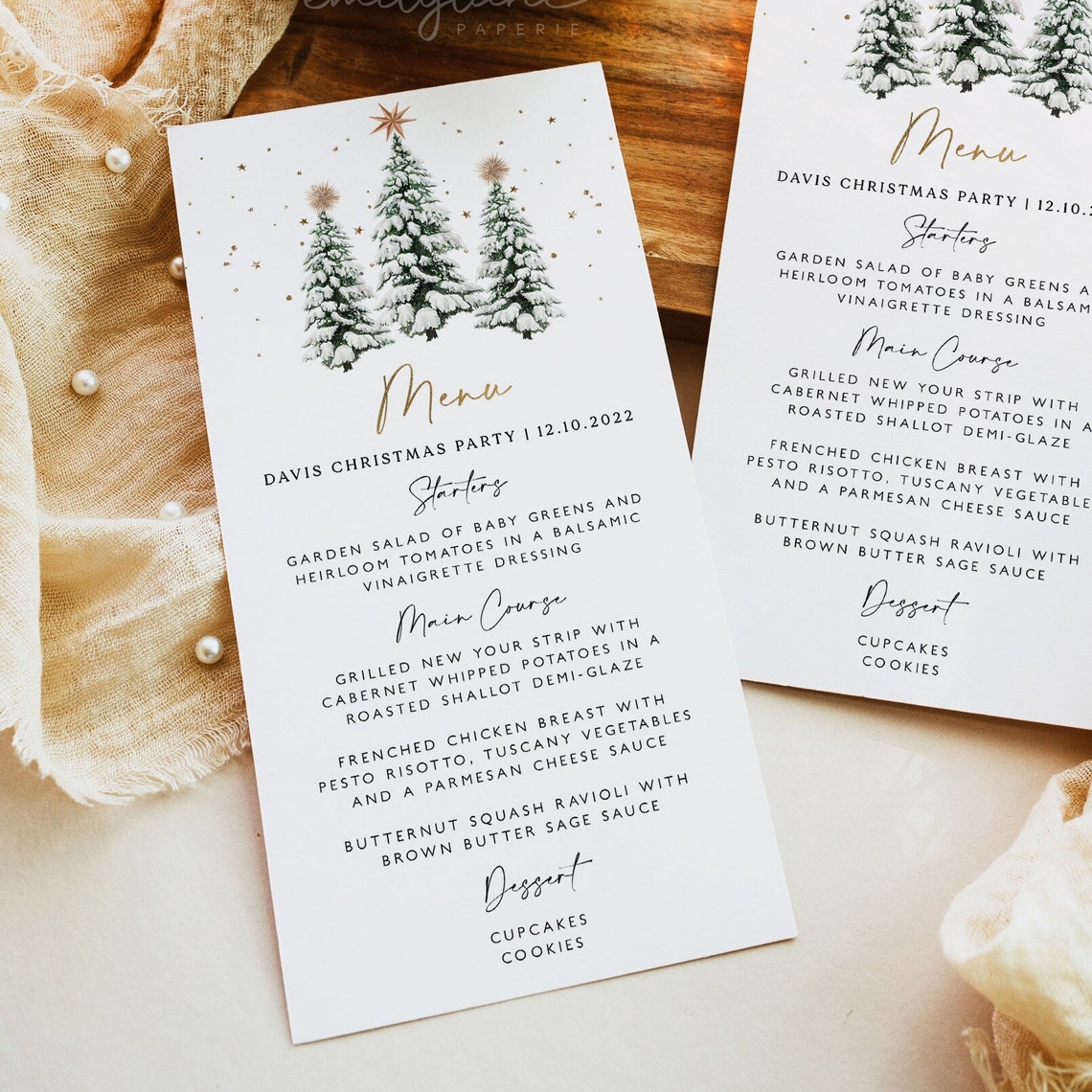 Christmas Dinner Menu Template Printable Christmas Dinner - Etsy