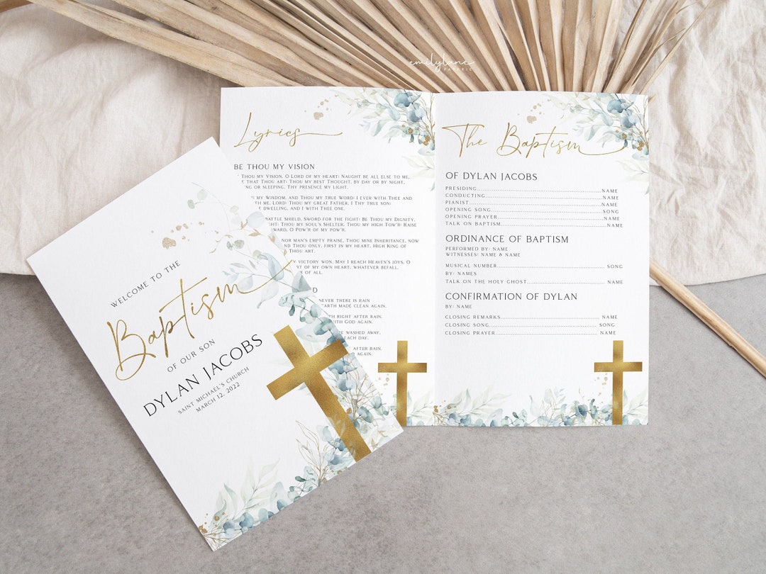 Baptism Programs Printable Christening Program Template Etsy