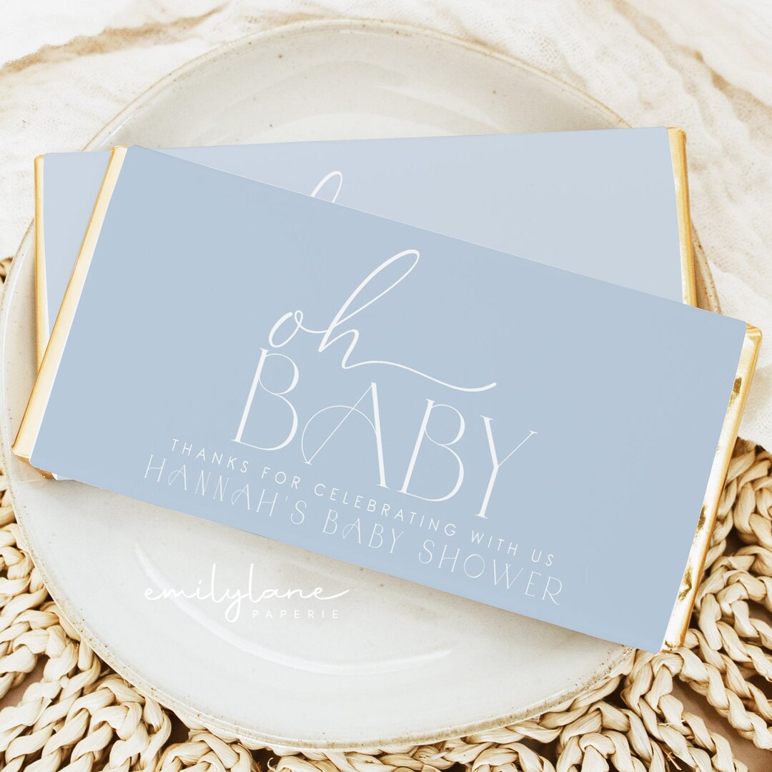 Blue Boho Chocolate Bar Wrapper, Minimal Candy Bar Wrapper Template ...