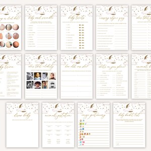 Twinkle Twinkle Star Baby Shower Games, Gold Moon Stars Baby Shower ...