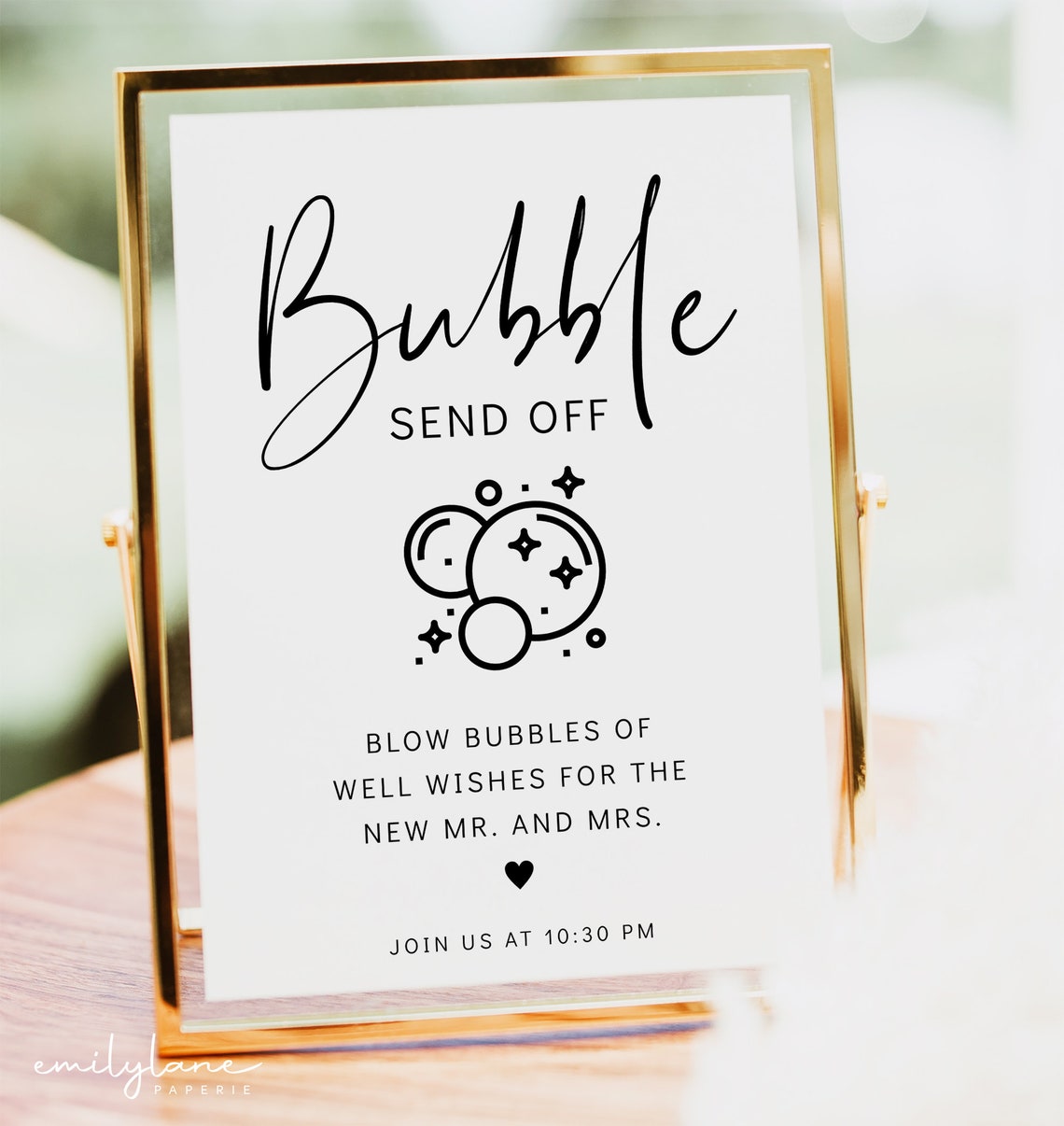 Bubble Send off Sign Printable Newlywed Send off Sign Modern | Etsy