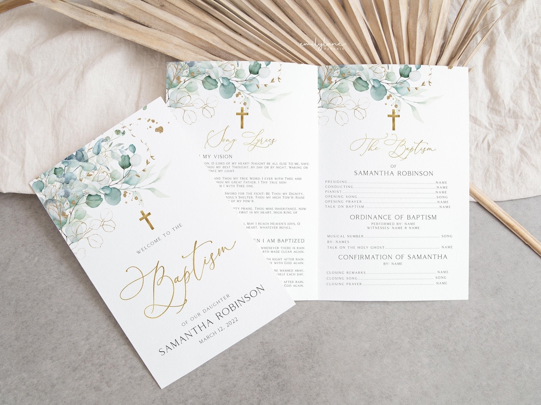 Baptism Programs, Printable Christening Program Template, Printable ...