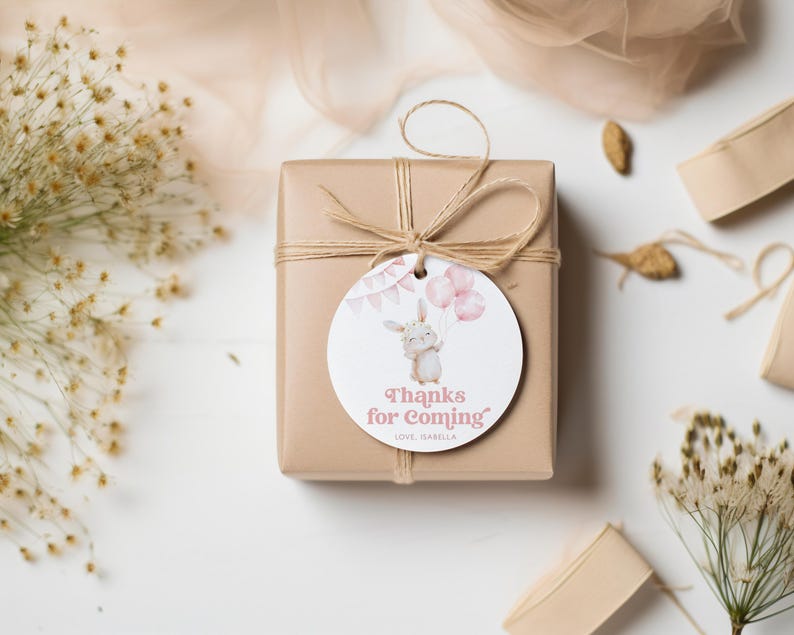 Some Bunny Favor Tags, Editable Printable Favor Tags, Bunny 1st ...