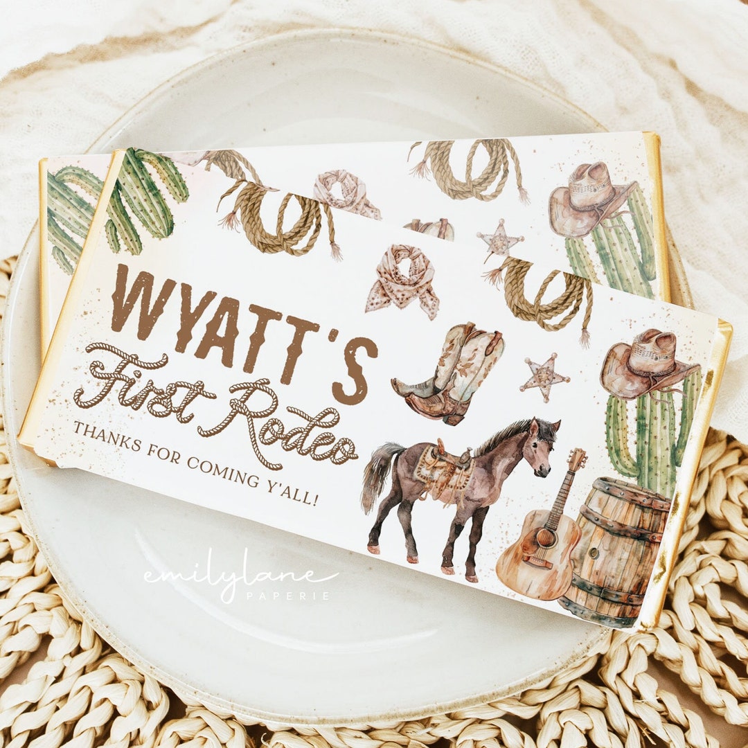 First Rodeo Chocolate Bar Wrapper, Western Candy Bar Wrapper Template ...