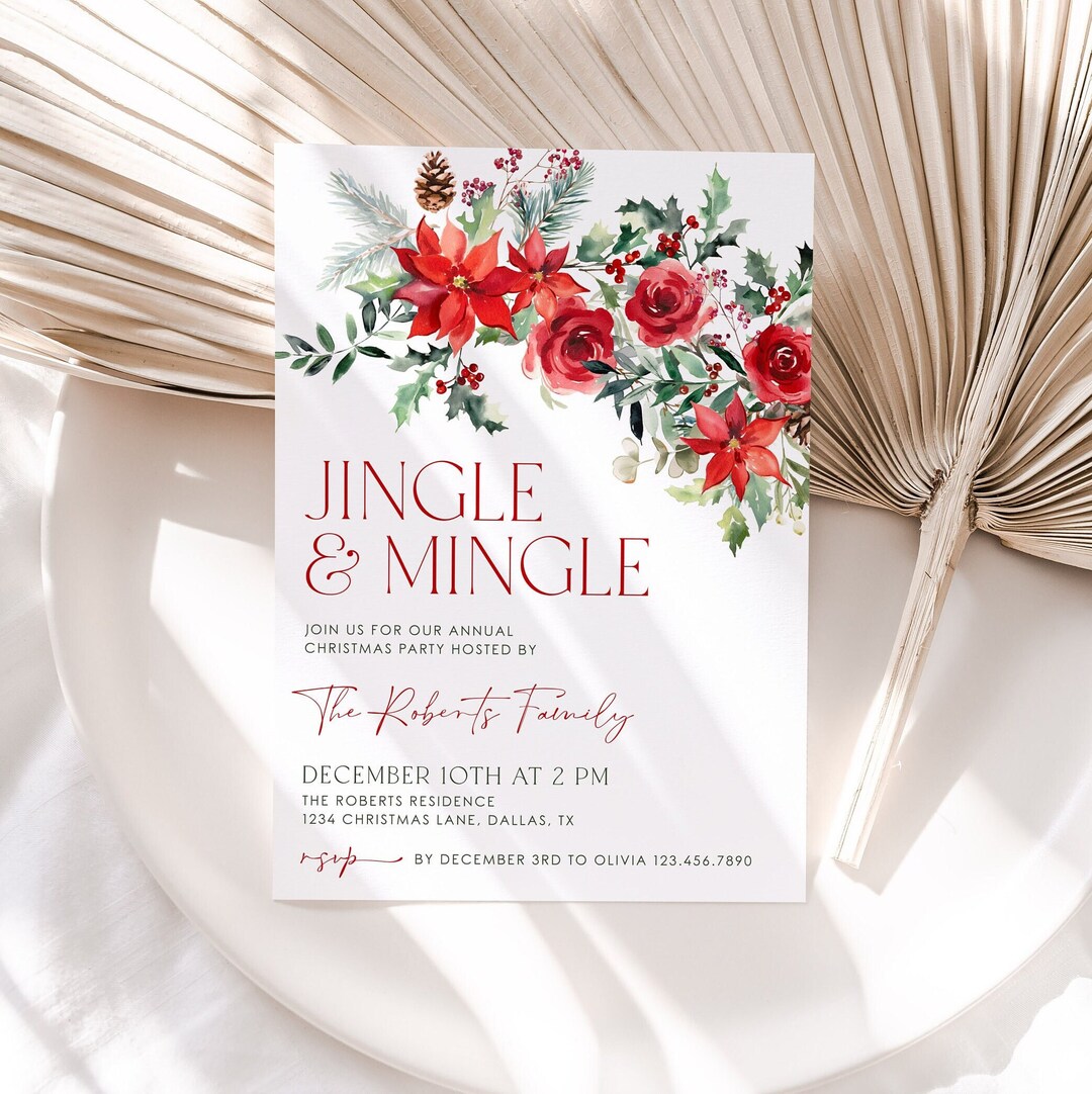 Christmas Party Invitation, Holiday Party Invitation Template ...
