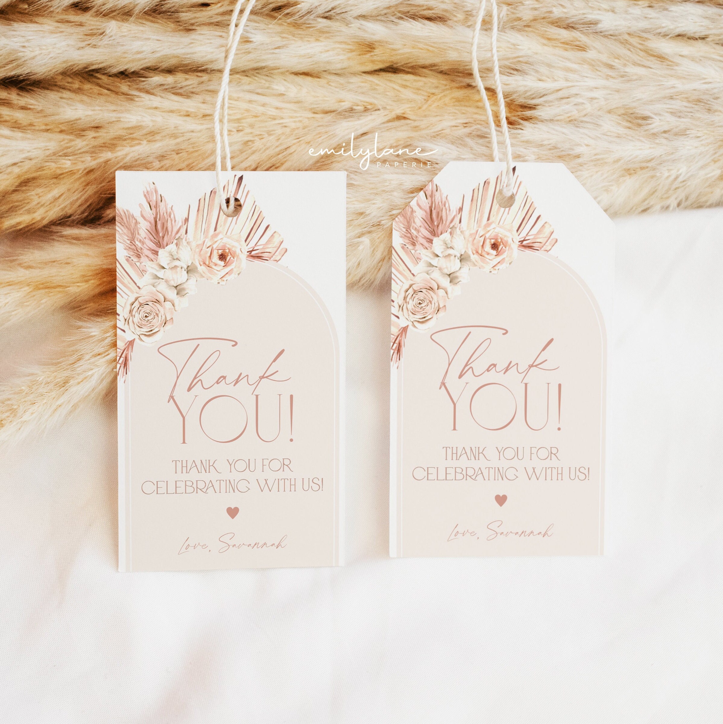 Boho Arch Thank You Favor Tag Boho Thank You Favor Tag 1st | Etsy