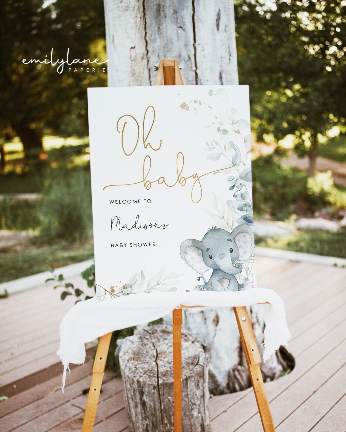 Elephant Welcome Sign Baby Shower Welcome Sign Blue Boy Baby | Etsy