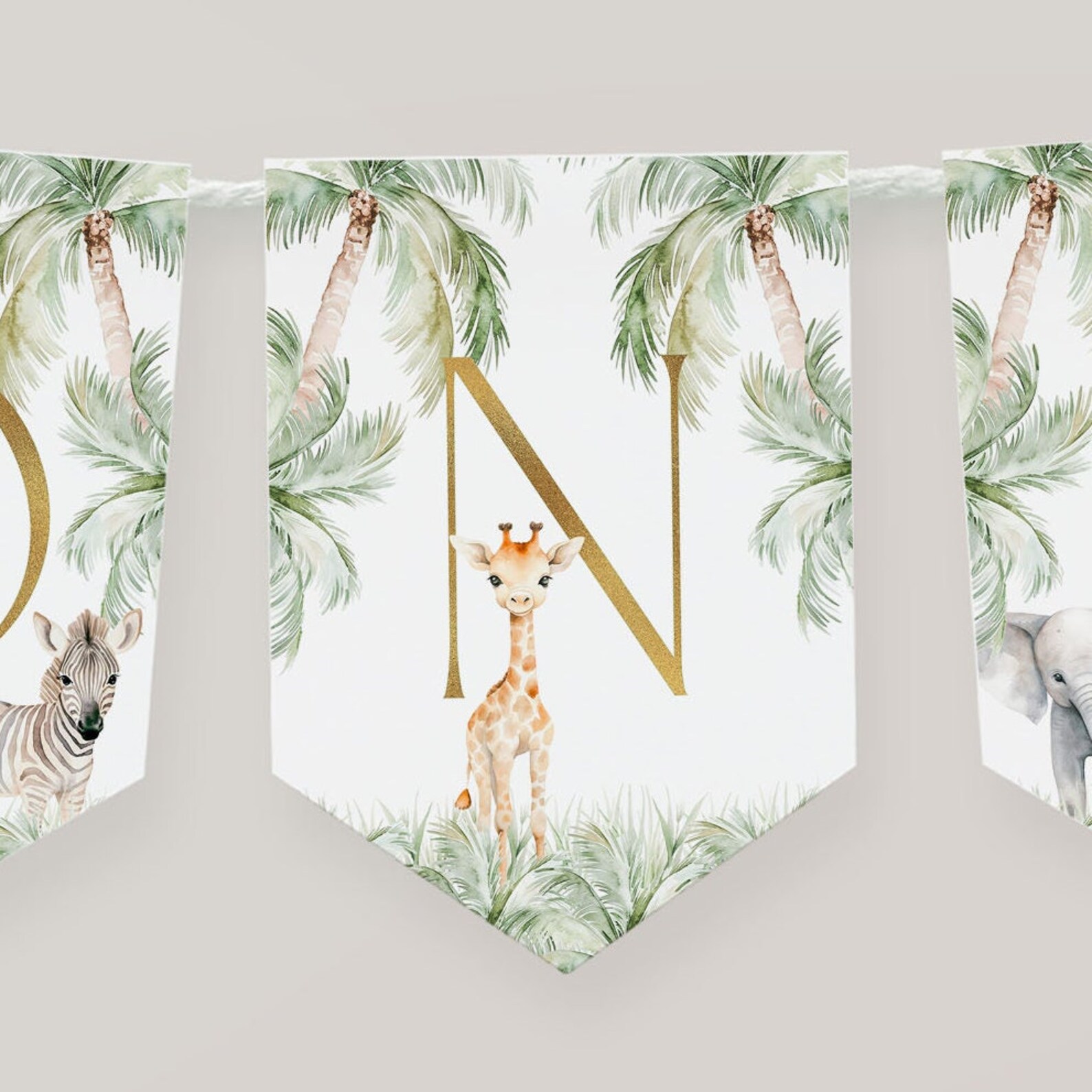 Wild One High Chair Banner Printable, 1st Birthday Banner for High ...