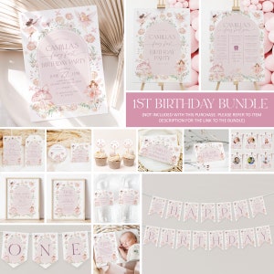 Boho Arch Fairy 1st Birthday Milestone Sign, Fairy Milestone Board, 1st ...