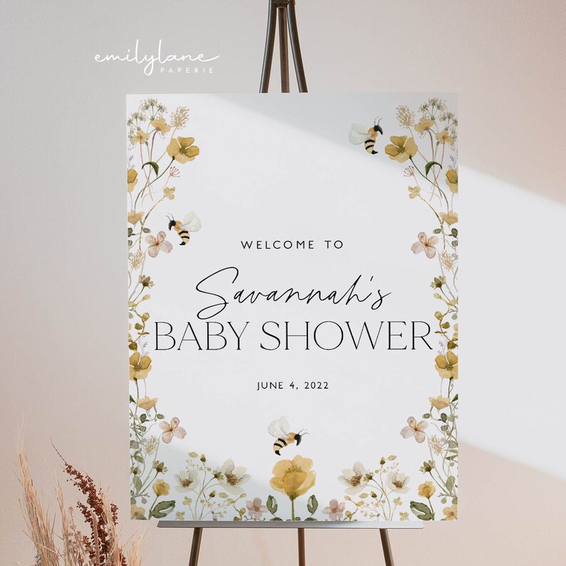 Welcome Sign Bee Baby Shower Bee Welcome Sign Bee Baby - Etsy