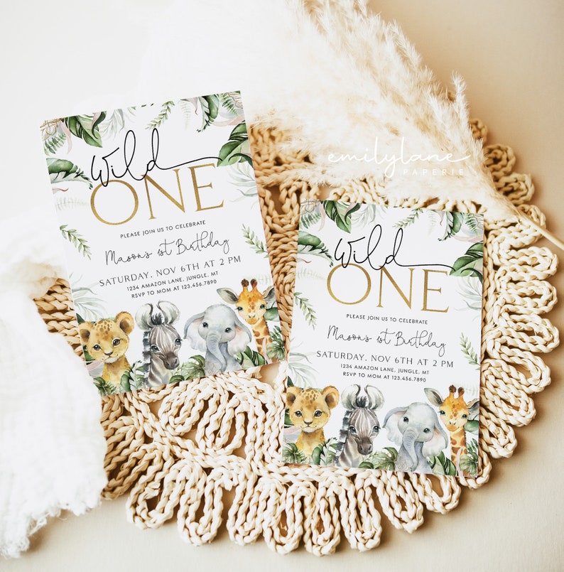 Wild One Birthday Boy Invitation Wild One Invitation - Etsy