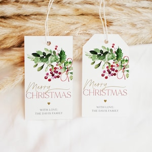 Christmas Gift Tags, Christmas Party Favor Tags, Holiday Favor Tags ...