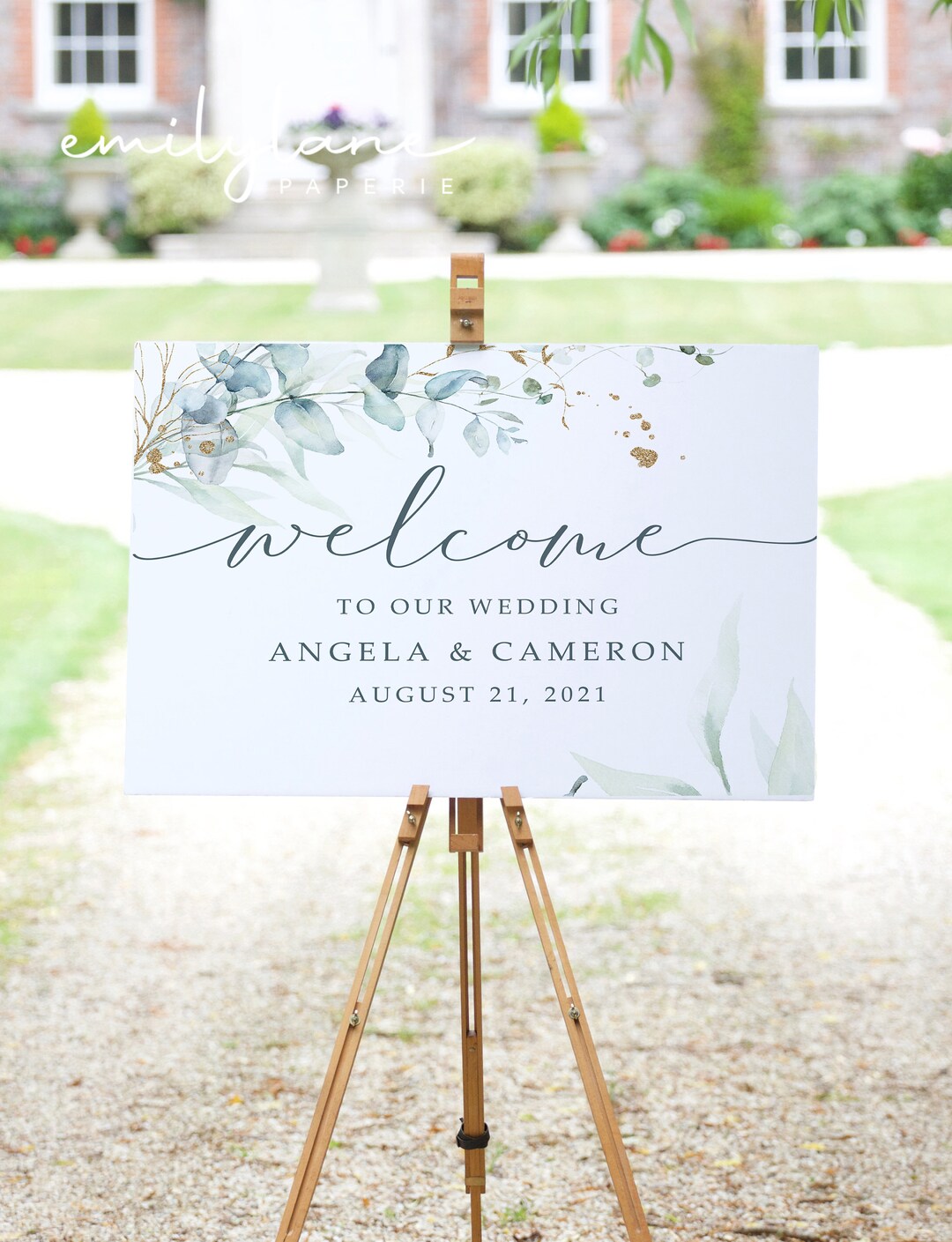 Eucalyptus Wedding Welcome Sign, Greenery Wedding Welcome Sign ...