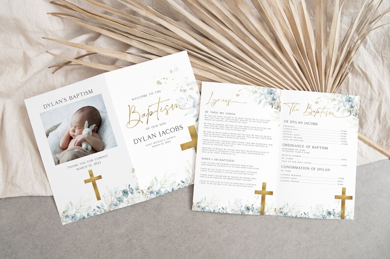 Baptism Programs Printable Christening Program Template - Etsy
