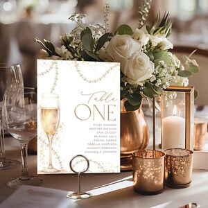 Bridal Shower Table Numbers, Pearls and Prosecco Bridal Shower Table ...