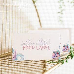 Editable Food Labels Sweet One Food Label Card Birthday Food - Etsy