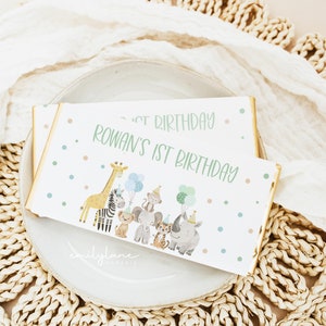 Party Animals Chocolate Bar Wrapper, Safari Animals Candy Bar Wrapper ...