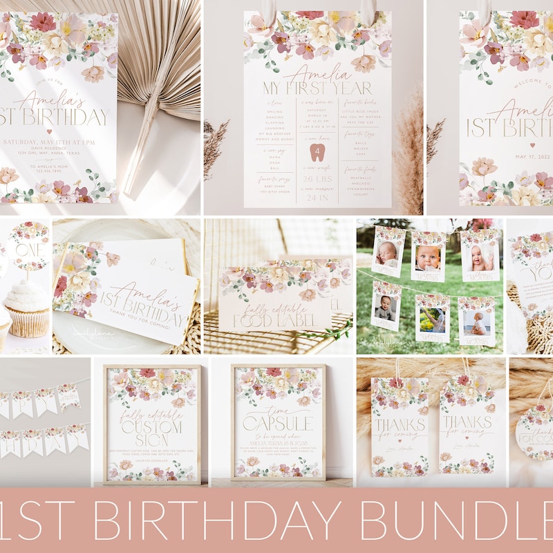 Floral 1st Birthday - Etsy