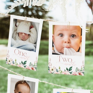 Little Miss Onederful First Year Photo Banner, 1st Birthday Milestone ...