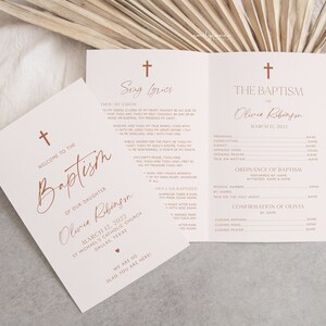 Minimal Baptism Programs, Printable Christening Program Template ...