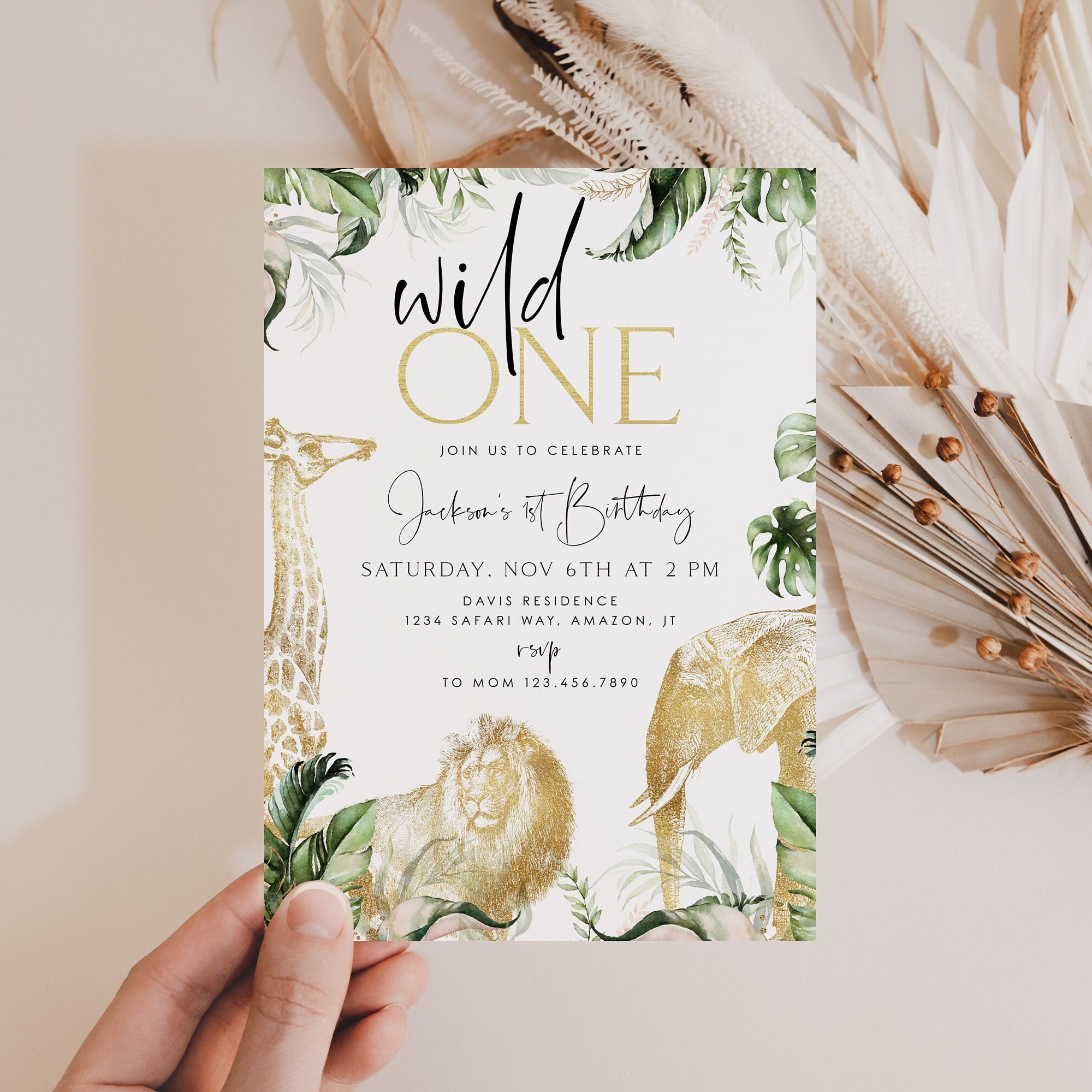 Wild One First Birthday Invitation Wild One Boy Birthday | Etsy