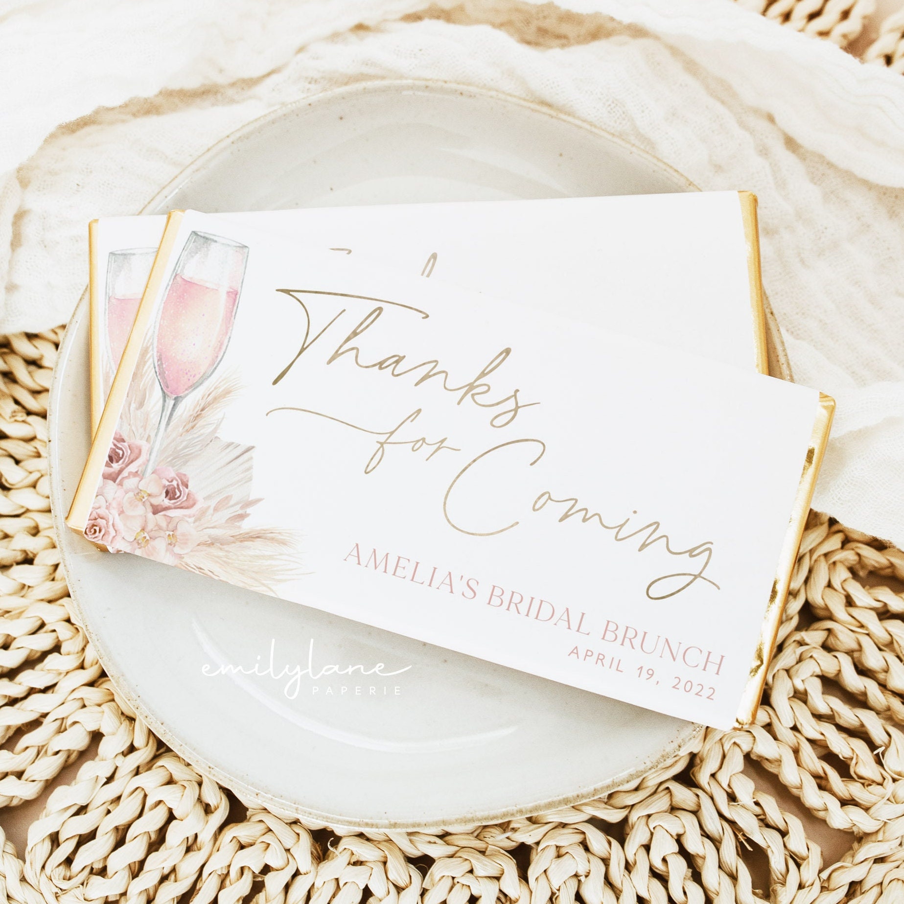 Pink Boho Chocolate Bar Wrapper, Boho Candy Bar Wrapper Template, Boho ...