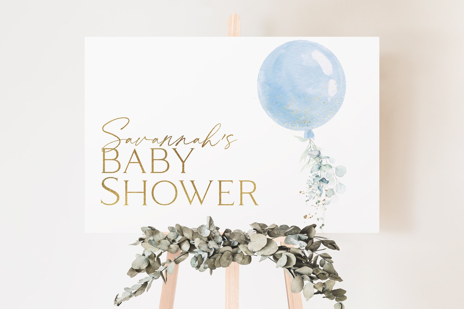 Boy Baby Shower Sign Blue Balloon Sign Blue Boy Baby Shower | Etsy