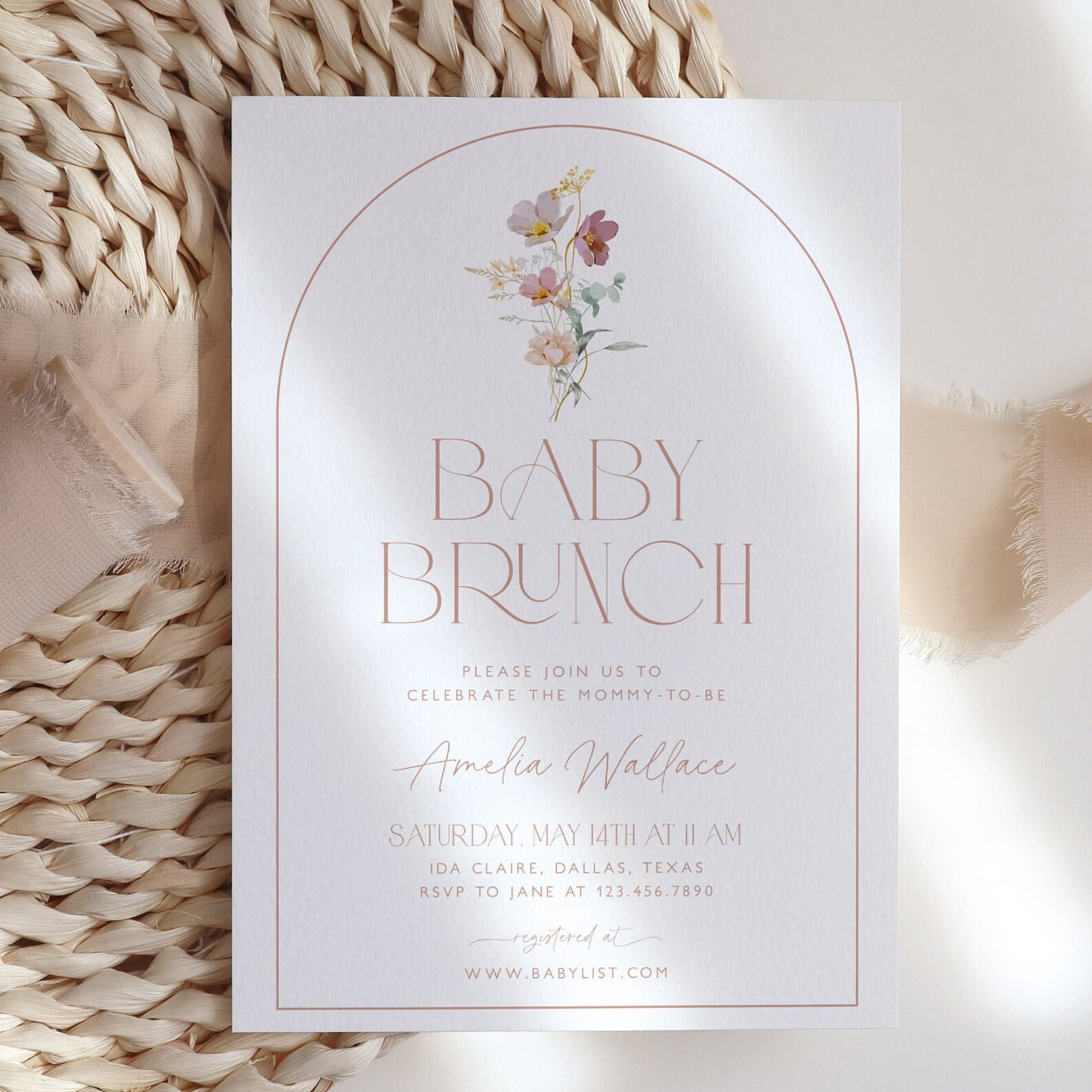 Baby Shower Invitation Floral Spring Baby Shower Invite Girl - Etsy