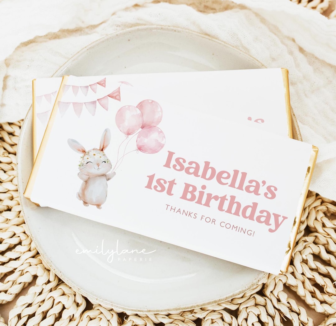 Bunny Chocolate Bar Wrapper Template, Printable Candy Bar Wrapper ...