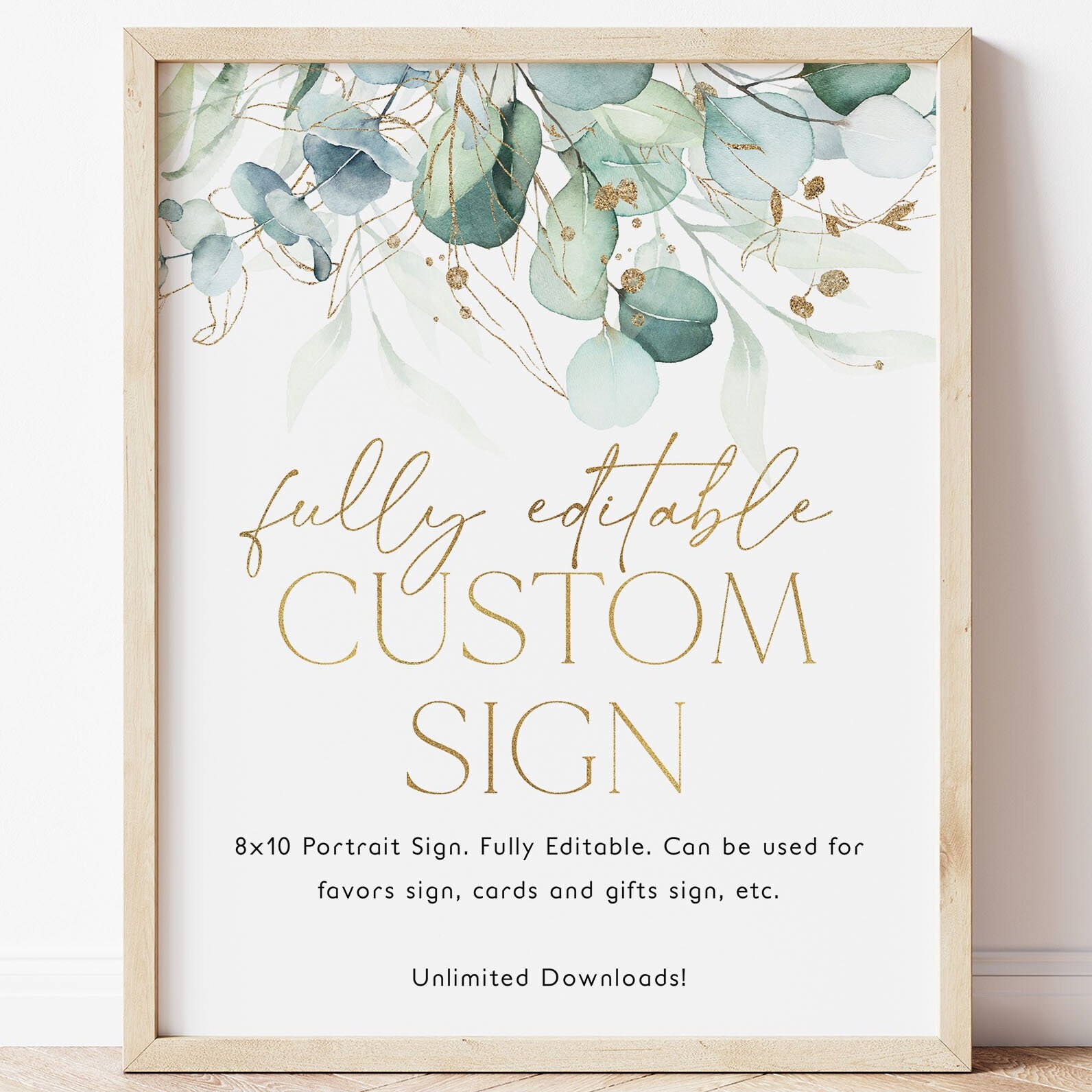 Greenery Editable Sign Custom 8x10 Sign Greenery Baby Shower - Etsy