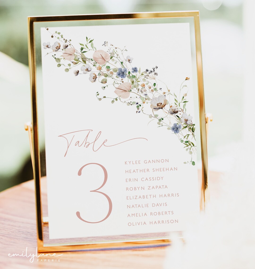 Wildflower Table Numbers, Bridal Shower Table Numbers, Wildflower Table ...