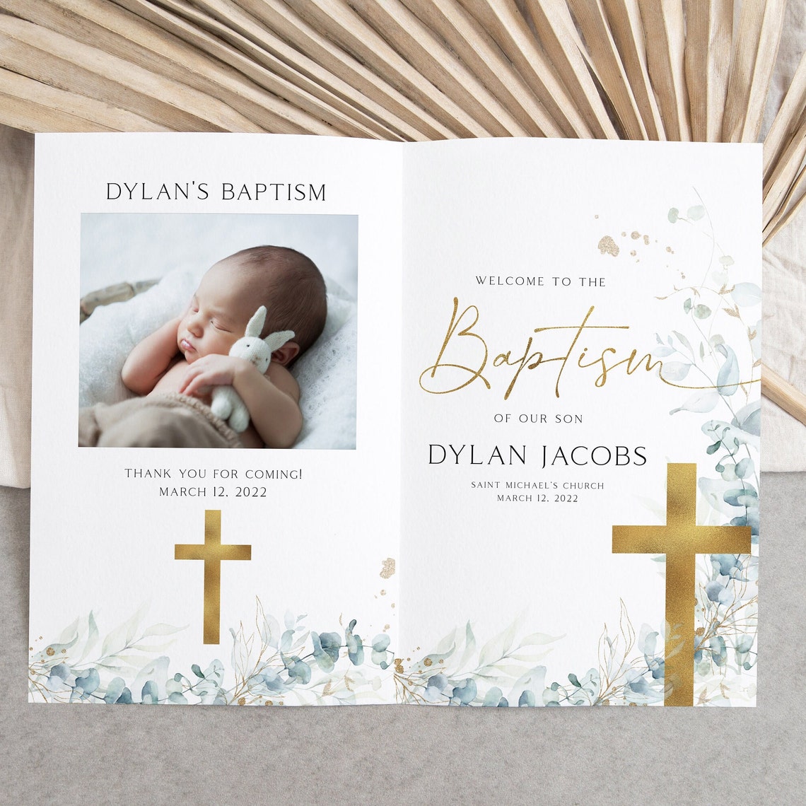 Baptism Programs Printable Christening Program Template - Etsy