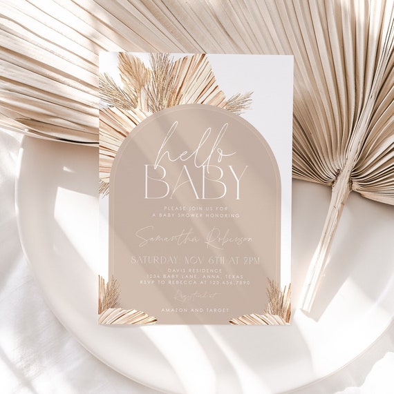 Boho Baby Shower Invitation Baby Shower Invite Gender - Etsy