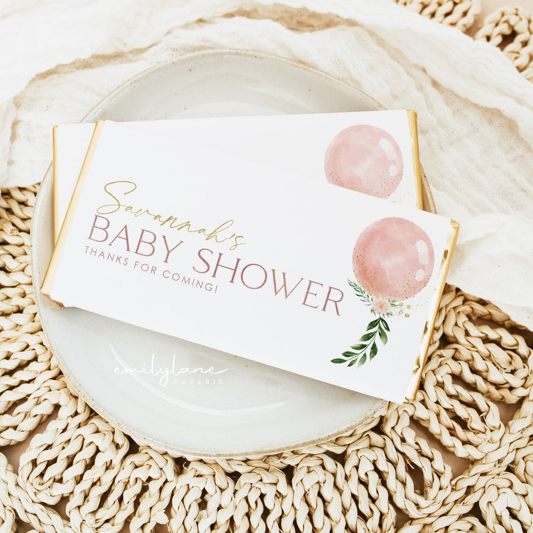 Pink Balloon Chocolate Bar Wrapper, Pink Candy Bar Wrapper Template ...