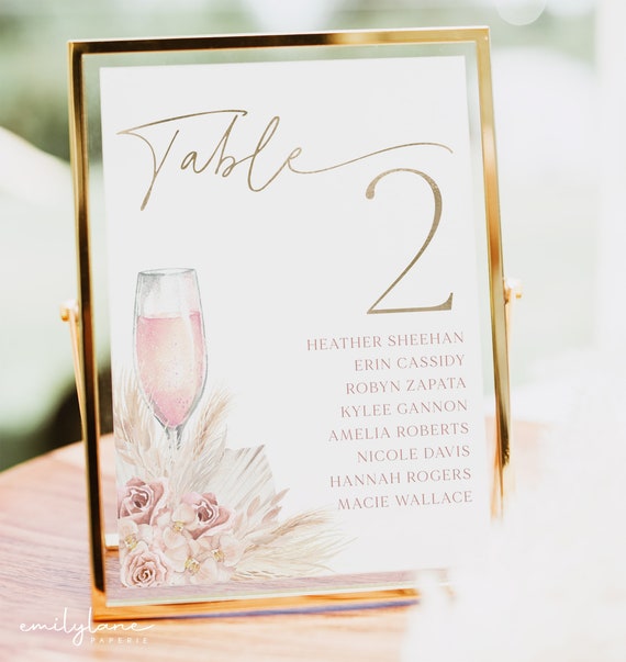 Pink Boho Table Numbers Bridal Shower Table Numbers Boho - Etsy