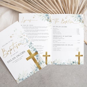 Baptism Programs, Printable Christening Program Template, Printable ...
