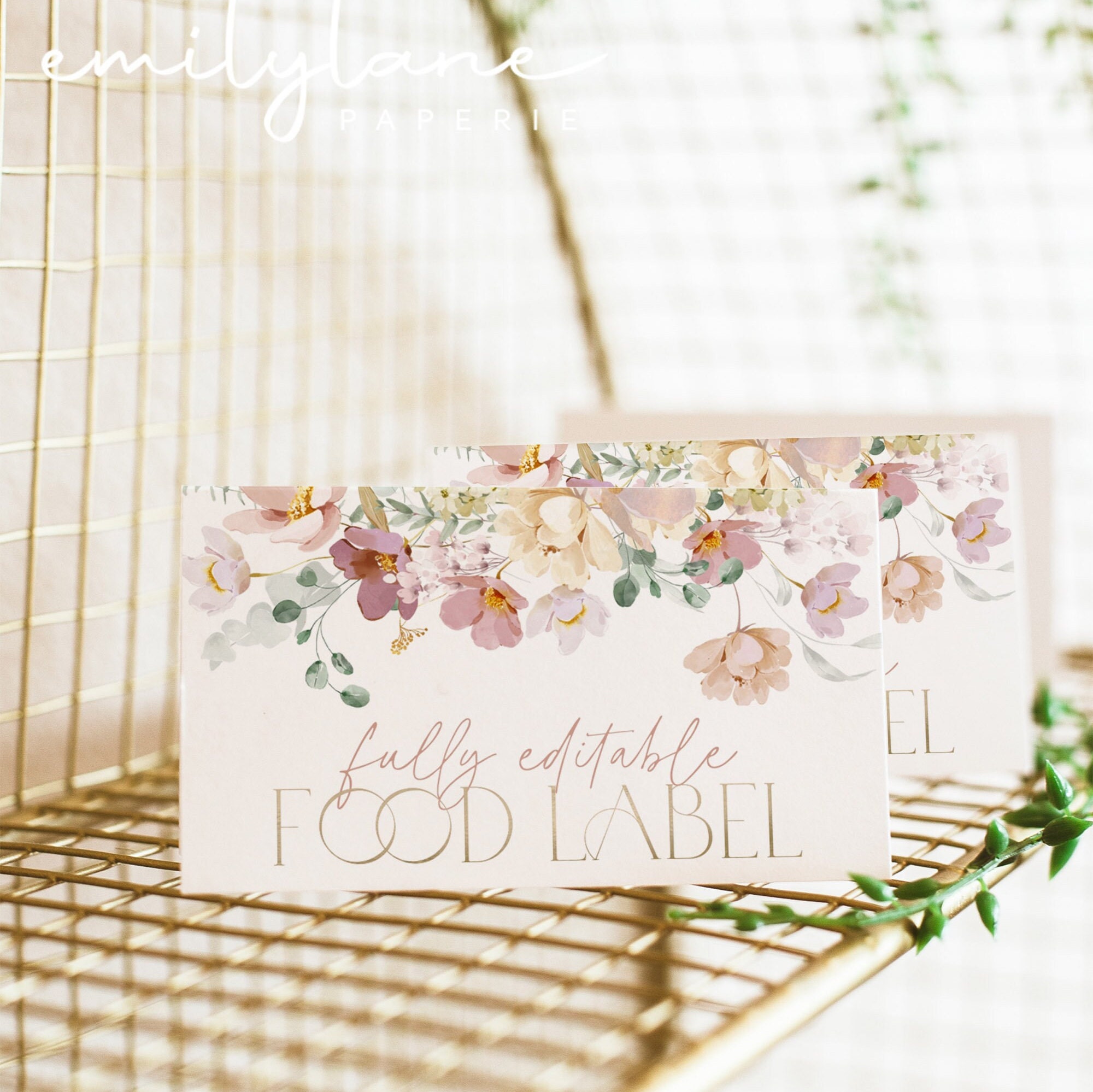 Editable Food Labels Floral Food Label Card 1st Birthday - Etsy