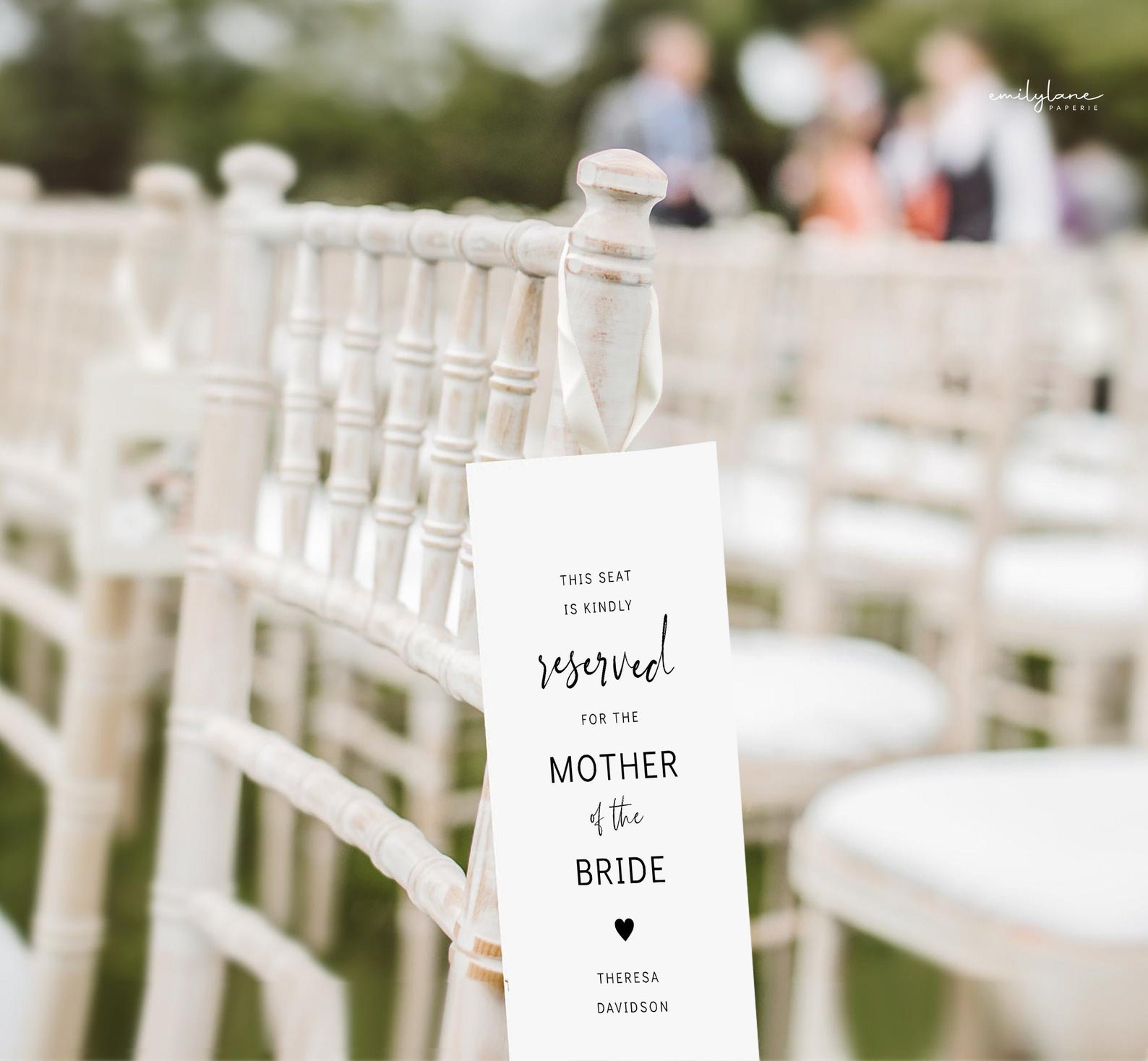 Reserved Chair Tag Wedding Seating Tag Printable Chair Tag - Etsy