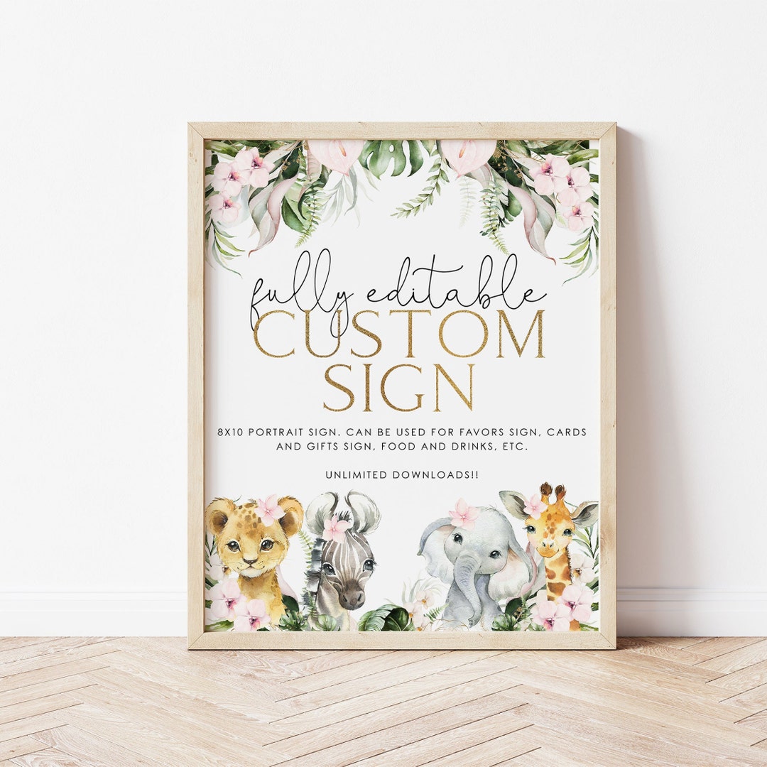 Wild One Custom Editable Sign, Custom 8x10 Sign, Girl Wild One Birthday ...