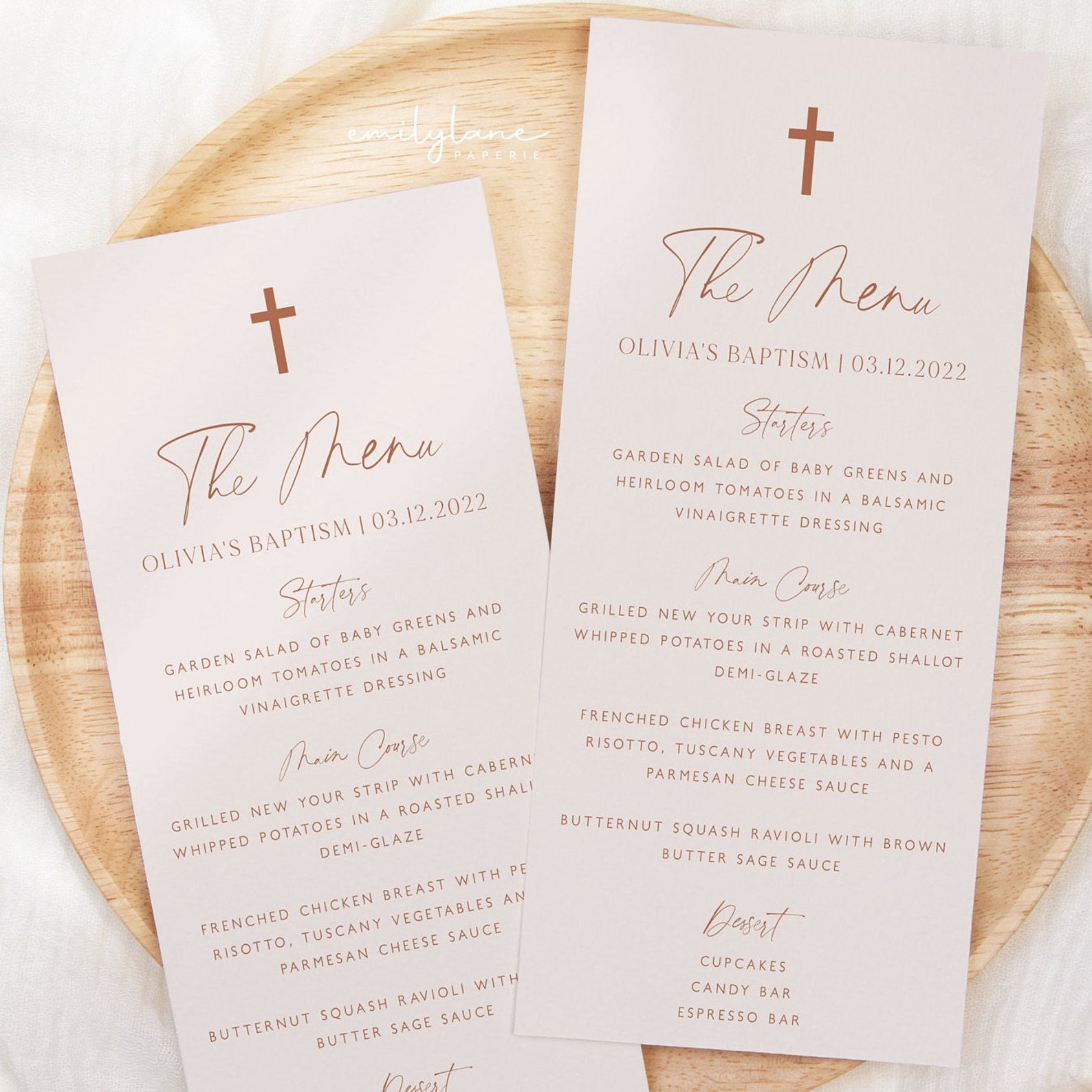Baptism Menu Template Printable Christening Menu Template - Etsy