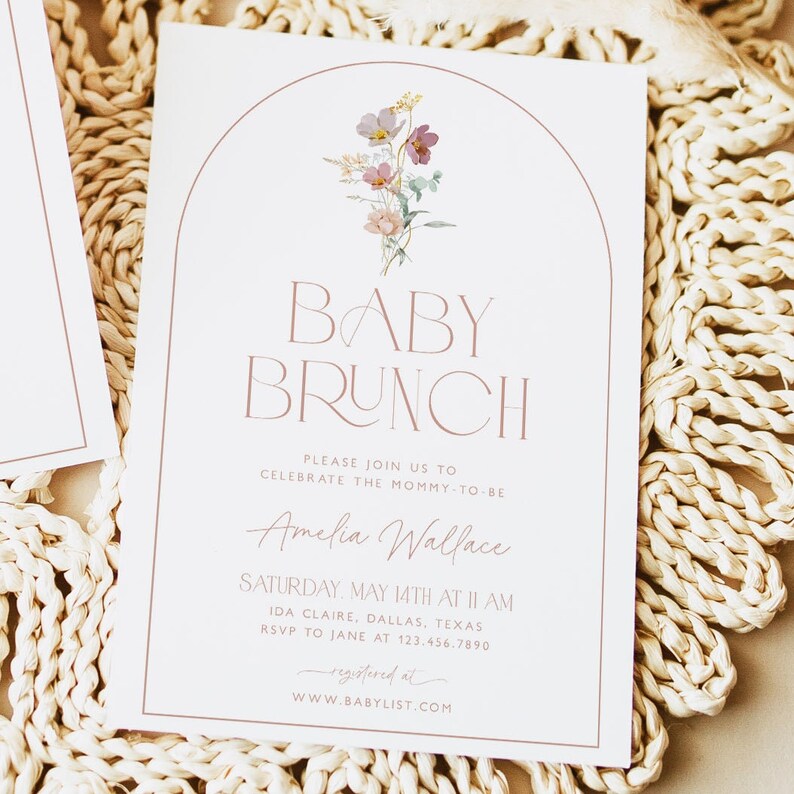 Baby Shower Invitation, Floral Spring Baby Shower Invite, Girl Baby ...