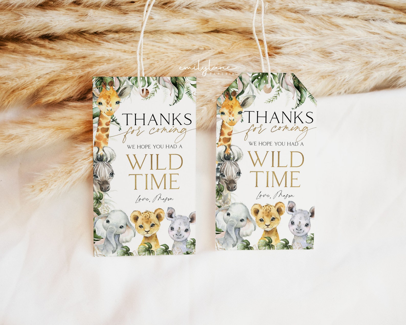 Wild One Birthday Favor Tag Wild One Thank You Tag Birthday - Etsy