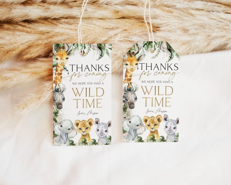 Wild One Birthday Favor Tag Wild One Thank You Tag Birthday - Etsy