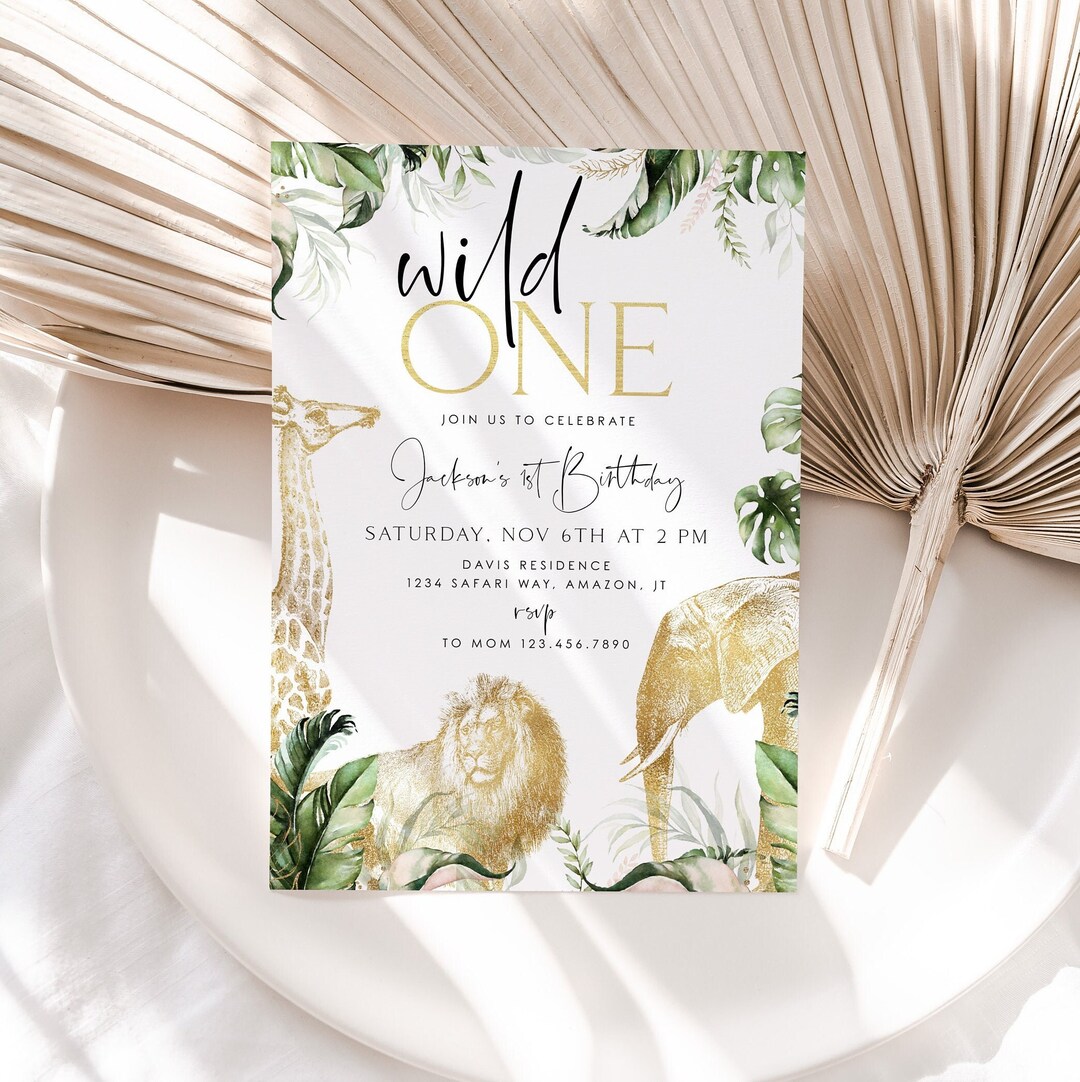 Wild One First Birthday Invitation, Wild One Boy Birthday Invitation ...