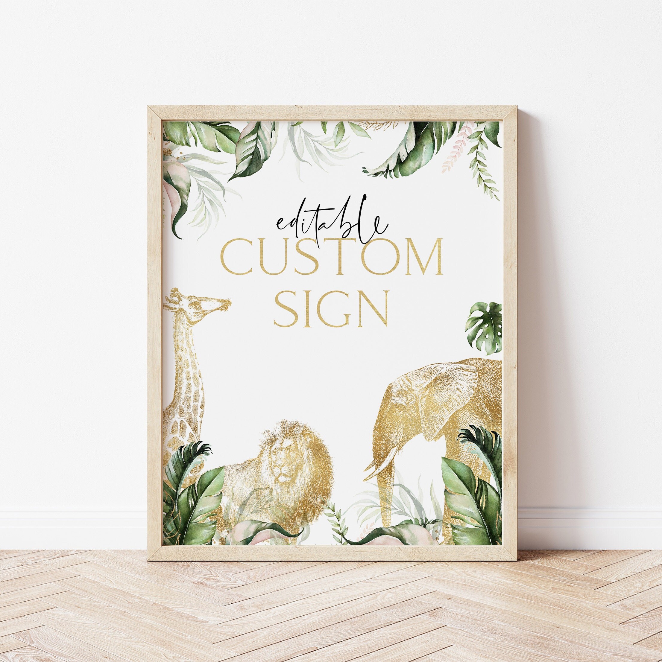 Wild One Custom Editable Sign Custom 8x10 Sign Safari Wild - Etsy