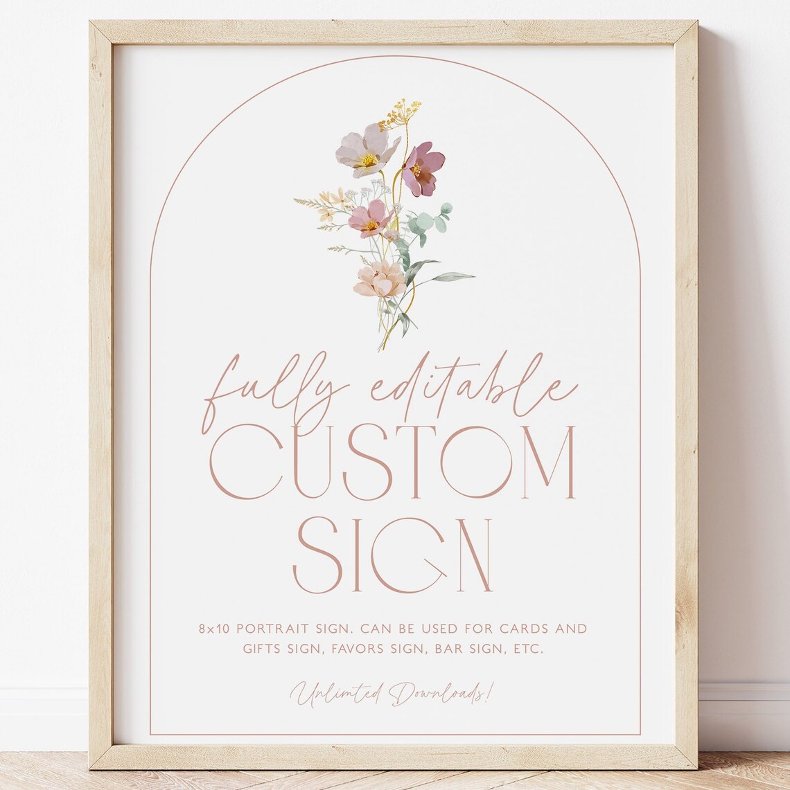 Wildflower Editable Custom Sign, Custom 8x10 Sign, Bridal Shower ...