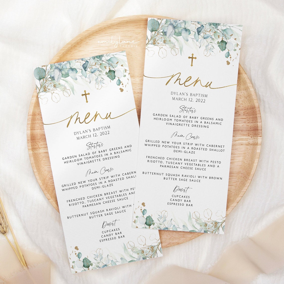 Baptism Menu Template, Printable Christening Menu Template, Printable ...