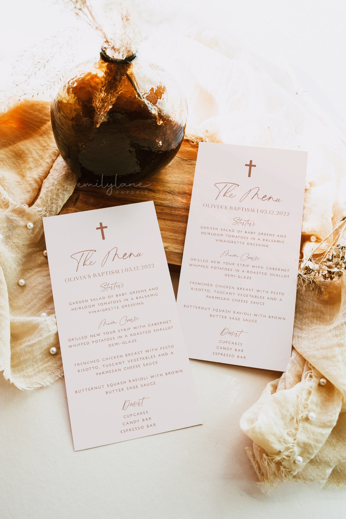 Baptism Menu Template Printable Christening Menu Template - Etsy