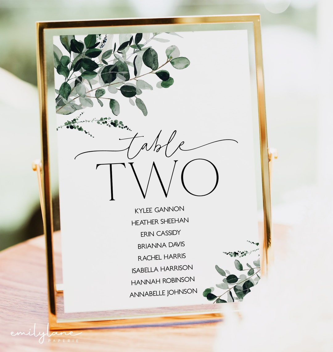 Greenery Table Numbers: Botanical Bridal Shower Decor (digital Download ...